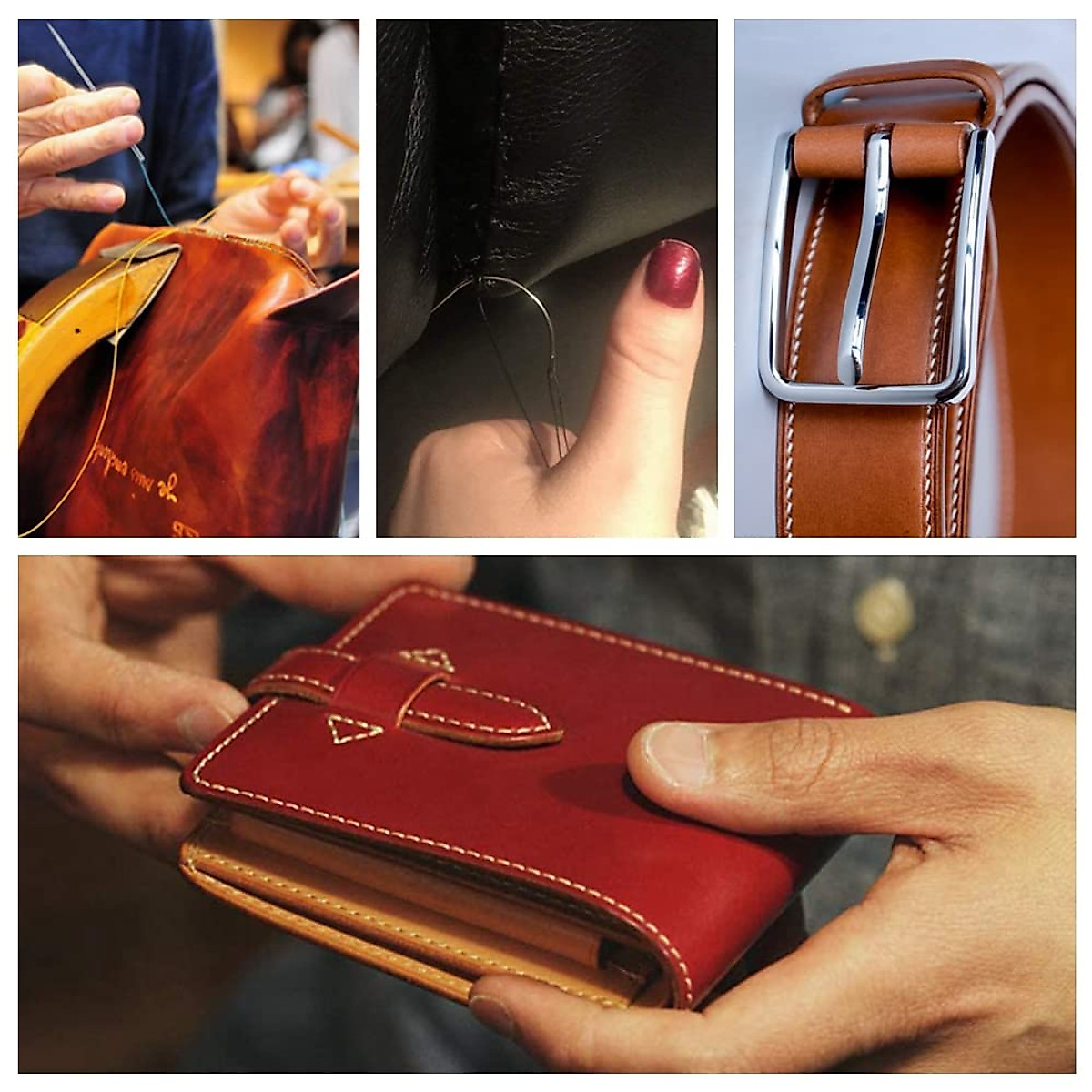 34 Pack Upholstery Repair Kit, Leather Craft Sewing Tools Needles Canvas Thread and Needles Tape Measure Stitching Needles for Leather Repair Kit