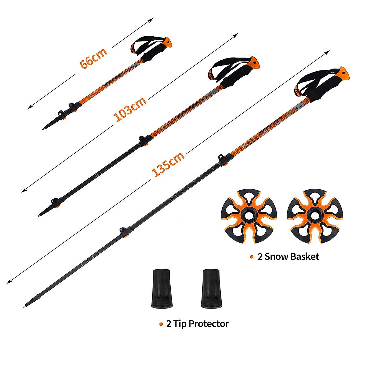 25/30 Inches Trekking Snow Shoes, Aluminum Terrain Light Weight Snowshoes Set with Trekking Poles, Leg Gaiters, Gloves and Carrying Tote Bag for Adults Men Youth Women,Blue,25Inch