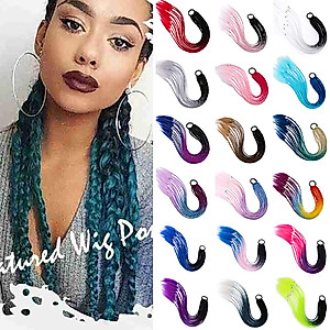 Large Hair Band Colorful Gradient Braided Ponytail Extention Hairstyle Hair Rope Accessories for Girls Wigs & Accessories 60 CM(27)