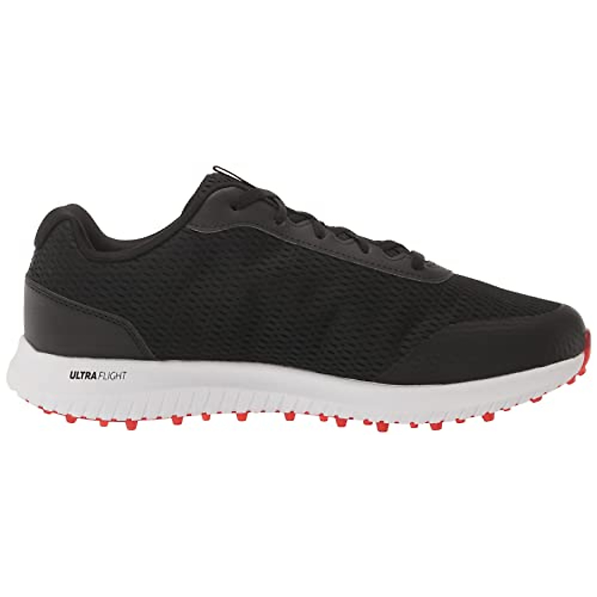 Skechers Men's Max Fairway 3 Arch Fit Spikeless Golf Shoe Sneaker, Black/Red, 11 Wide