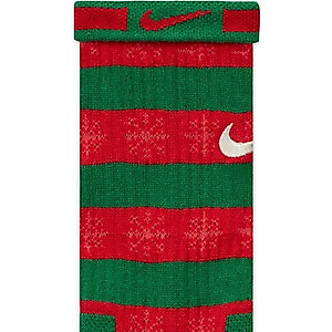 Nike Elite Basketball Christmas Socks Large (Fits Men Size 8-12) Green, Red DA5097-312