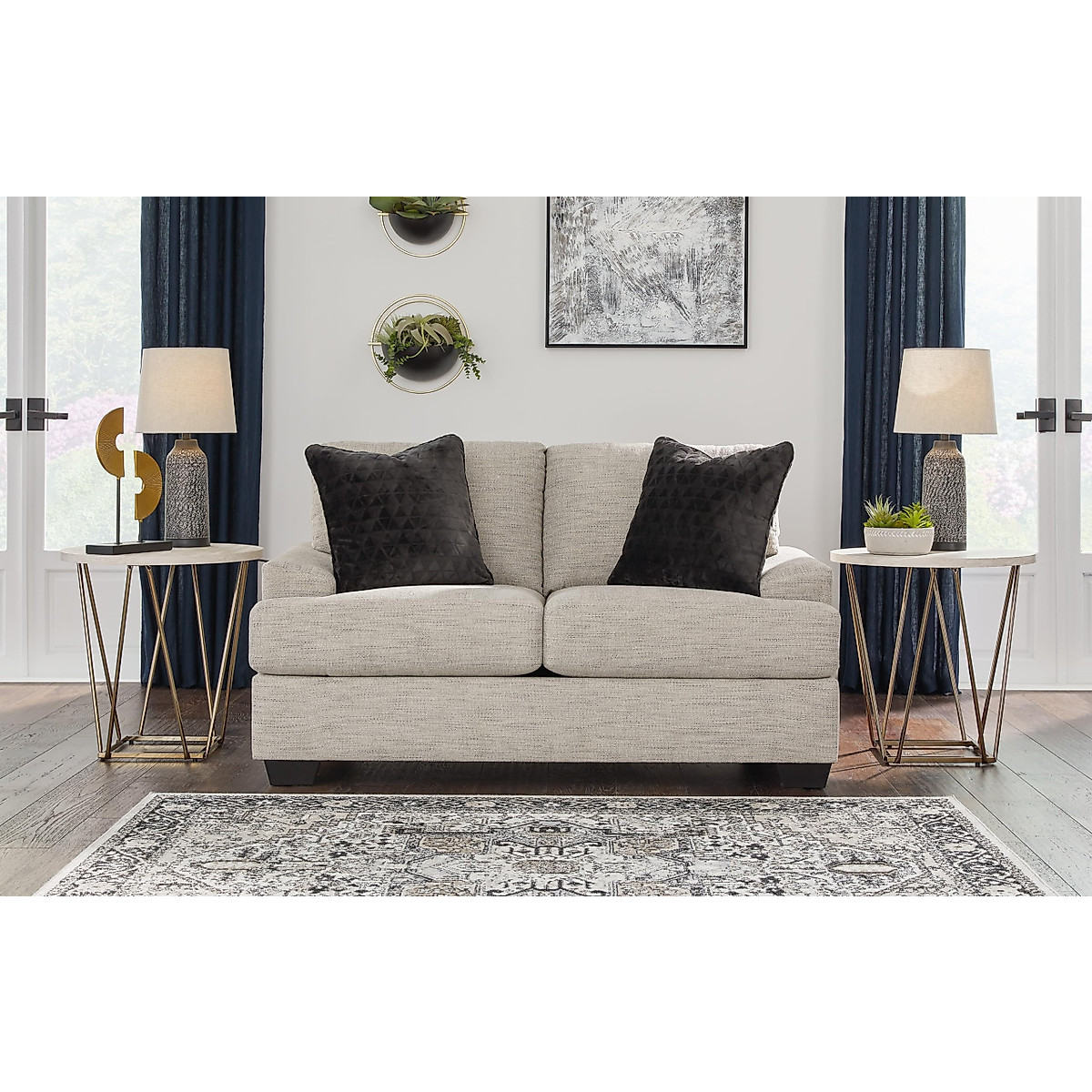 Signature Design by Ashley Vayda Contemporary Loveseat for Living Room, Beige