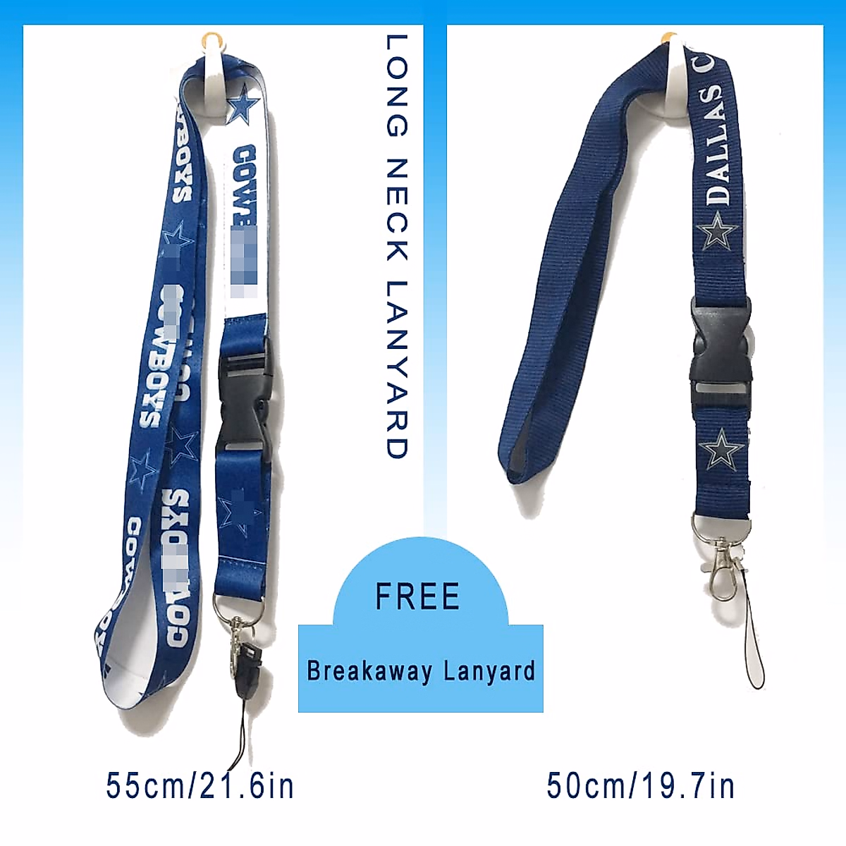 2 Pieces Cow-boy Lanyard for ID Badges Breakaway Driving Style Breakaway Lanyard Keychain Lanyard Key Ring for Car Truck SUV House Office Motorcycle for Keys