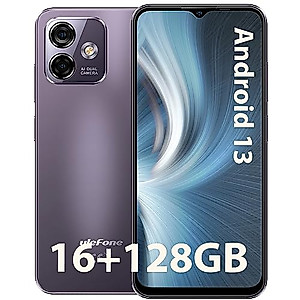 Ulefone Note 16 Pro Unlocked Smartphones, Android 13 OS Cell Phone, 8-core 16+128GB, 50MP Rear Camera, 8MP Front Camera, 6.52” Display, 4400mAh, Type C T-Mobile 4G LTE Unlocked Phones | Purple