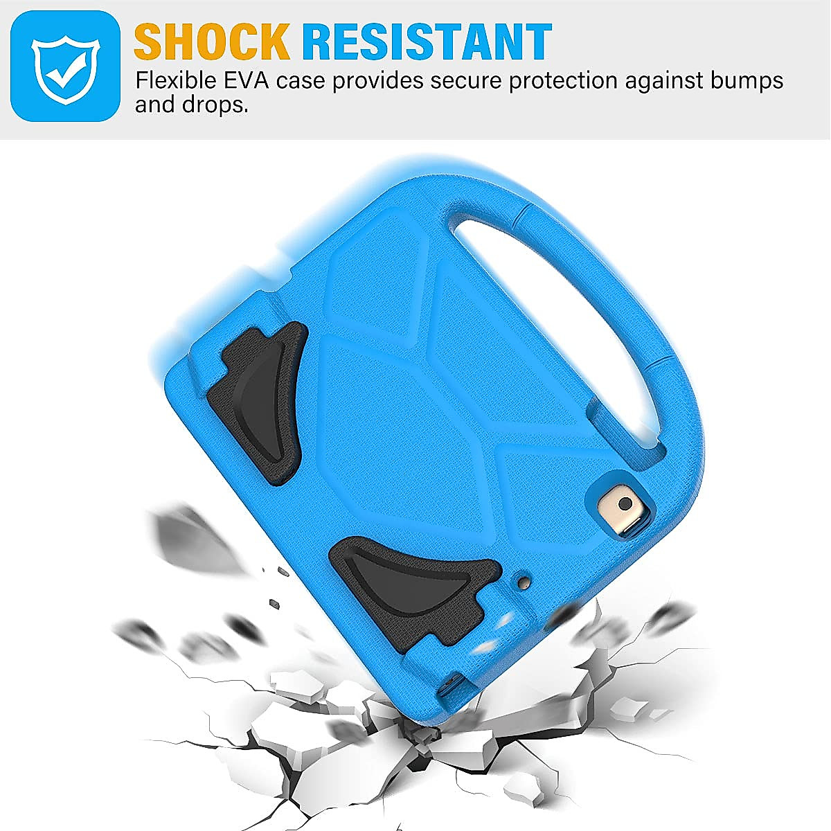 SUPLIK Kids Case for iPad Mini 4/5 (7.9"), Built-in Screen Protector Durable Shockproof Protective Cover with Handle Stand for 7.9 inch Apple iPad Mini 4th/5th Generation, Blue