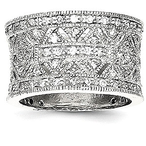 IceCarats 925 Sterling Silver Cubic Zirconia CZ Vintage Wedding Band Ring Size 6