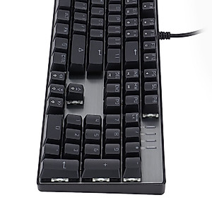 Byged Mechanical Keyboard, 104 Keys RGB Keyboard Wired PC Gaming Keyboard Durable Mechanical USB Keyboard with Blue Switch, for Desktop Laptop