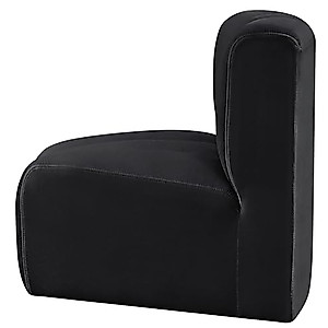 Meridian Furniture 103Black-CC Arc Collection Modern | Contemporary Curved Corner with Soft Black Velvet, Channel Tufting, Modular for Limitless Configurations, 33" W x 31" D x 30" H, Black