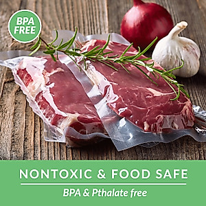 Nutri-Lock Vacuum Sealer Bags - Set of 2 11x50 & 8x50 Inch BPA-Free Rolls - Vac Seal for Sous Vide & Meal Prep - Commercial Grade Bag