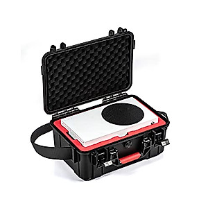 DEVASO Carrying Case for Xbox Series S, Professional Deluxe Waterproof Case Soft Lining Hard Case with Shoulder for Xbox Series S and Other Accessories Storage