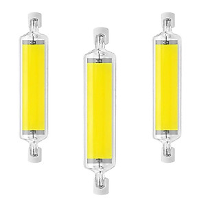 R7S 78mm LED Bulbs 3 Pack Dimmable 15W(Equivalent to 150W Halogen Replacement)Cool White 6000K R7S COB LED Bulbs J-Type 120V T3 R7s Base Double Ended Flood Light for Work Lamp Base Tube Work Lighting
