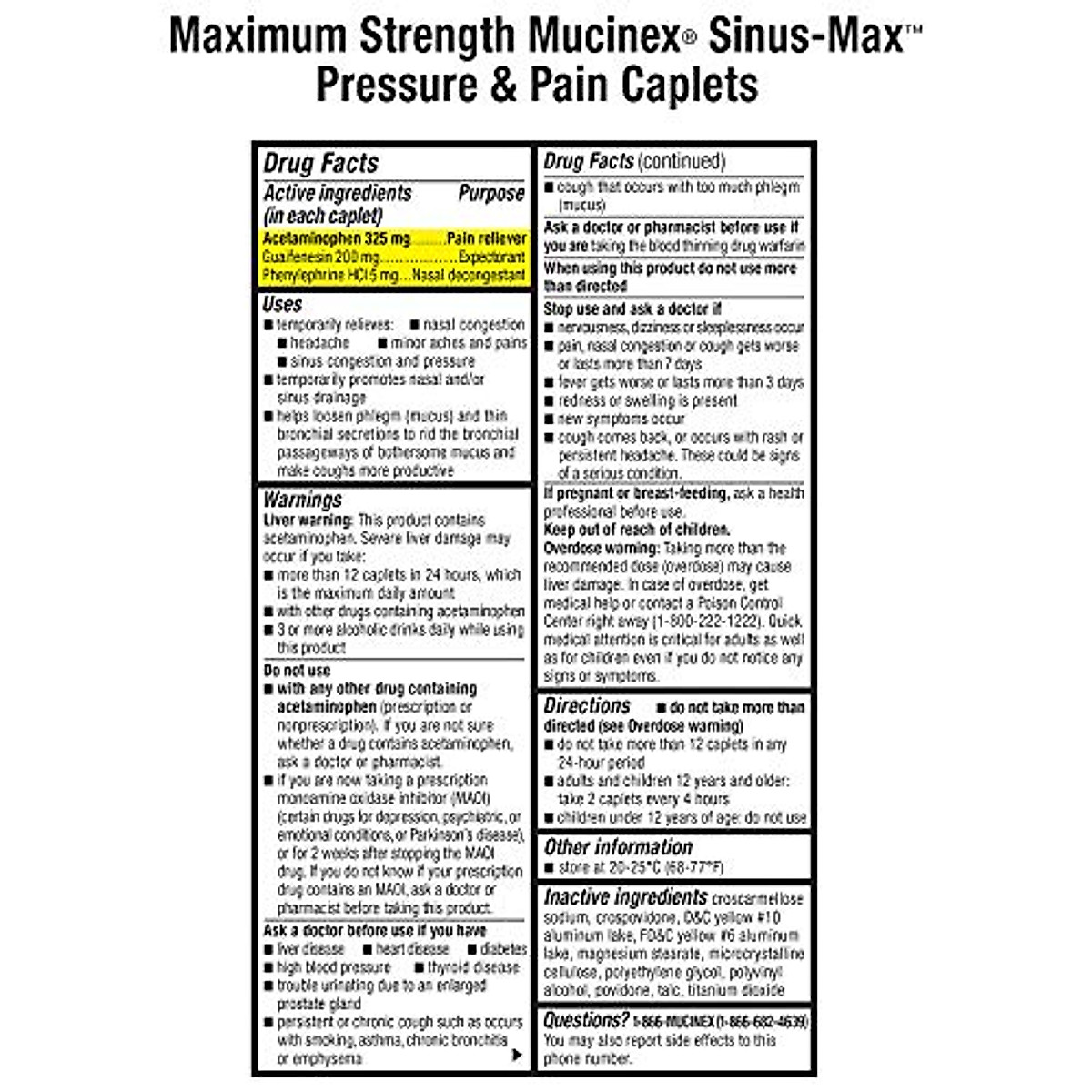 Mucinex Sinus Max Severe Congestion & Pain, 8 Count (Pack Of 24)