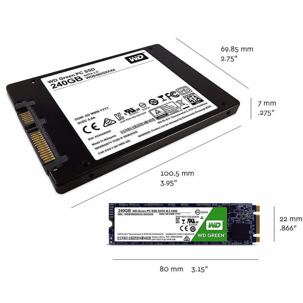 Western Digital 240GB Green 2.5" Internal Solid State Drive Model WDS240G1G0A
