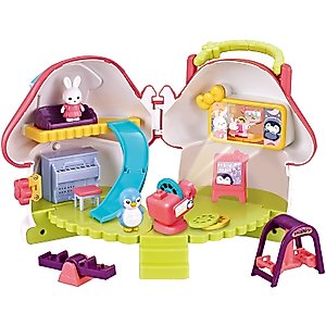 haomsj Mushroom House Toy Doll for Little Girls Toddler , 14PCS Pockets Playsets for Girls, Extendable Mushroom Dollhouse with Sound Light, Preschool Toys for One Year
