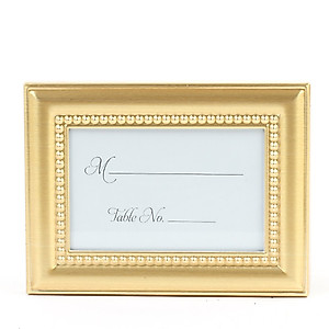Koyal Wholesale 24 Pack Gold Beaded Mini Gold Picture Frames, Beaded Place Card Holder, Vintage Mini Picture Frames Wedding Favors, 3x4 Inch Size