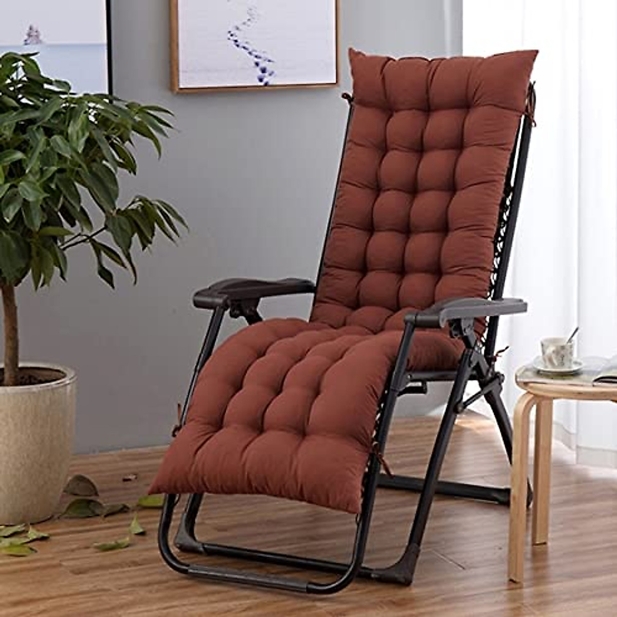 Muellery Rocking Chair Cushion Indoor Patio Soft Cushion Pad 18.9x63in(48x160cm) Brown TPYU134883