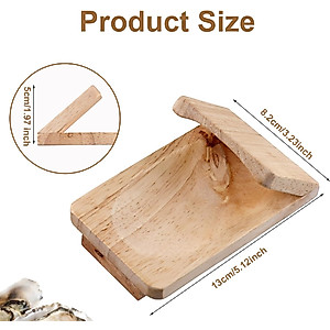 Xyeyo Oyster Shucking Clamp Shucker Tool Wood Oyster Holder Opener Shucking Block Wooden Seafood Shucking Clip for Kitchen Home Outdoor Barbecue Camping (1PCS), 3.14*5.1inch