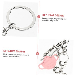 PACKOVE 4pcs stethoscope keychain car key pendant Decorative Key Chain keychain car keychain for women doctor keychain key chain keychain pendant Metal alloy Miss