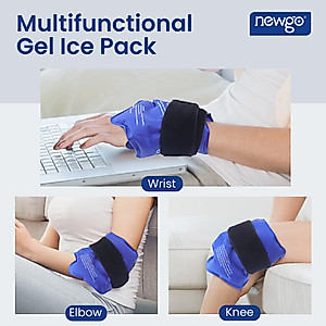 NEWGO Ankle Ice Pack Wrap for Swelling, Ice Pack for Ankle Injuires Reusable Ankle Cold Pack Wrap Hot Cold Therapy Ankle Ice Wrap for Sprained Ankles, Achilles Tendonitis - Blue