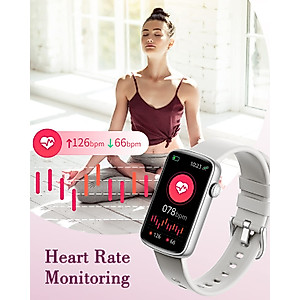 SHANG WING Smart Watches for Women Compatible with iPhone Android Phones, LYNN2 Women's Watch Fitness Tracker Watch Reloj para Mujer with Heart Rate Monitor Pedometer Sleep Tracker Waterproof Gray
