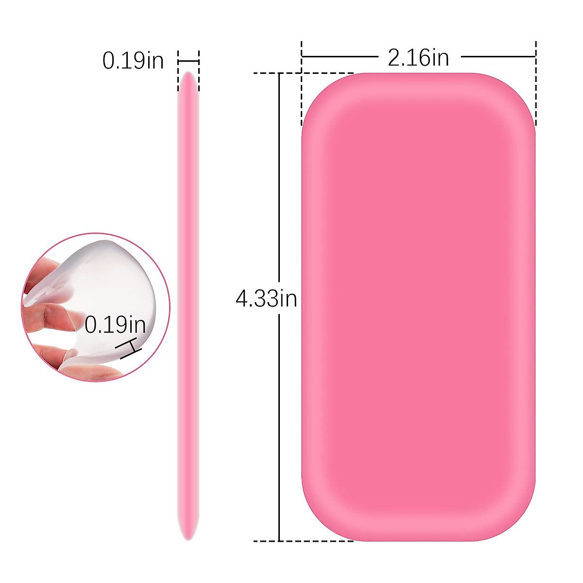 4 Pieces Silicone Lash Pad Rectangle Silicone Eyelash Extension Pad Loose False Lashes Holder Lash Grafting Gasket Pallet Reusable Silicone Pad Eyelash for Women and Lash Extension Supplies Tools