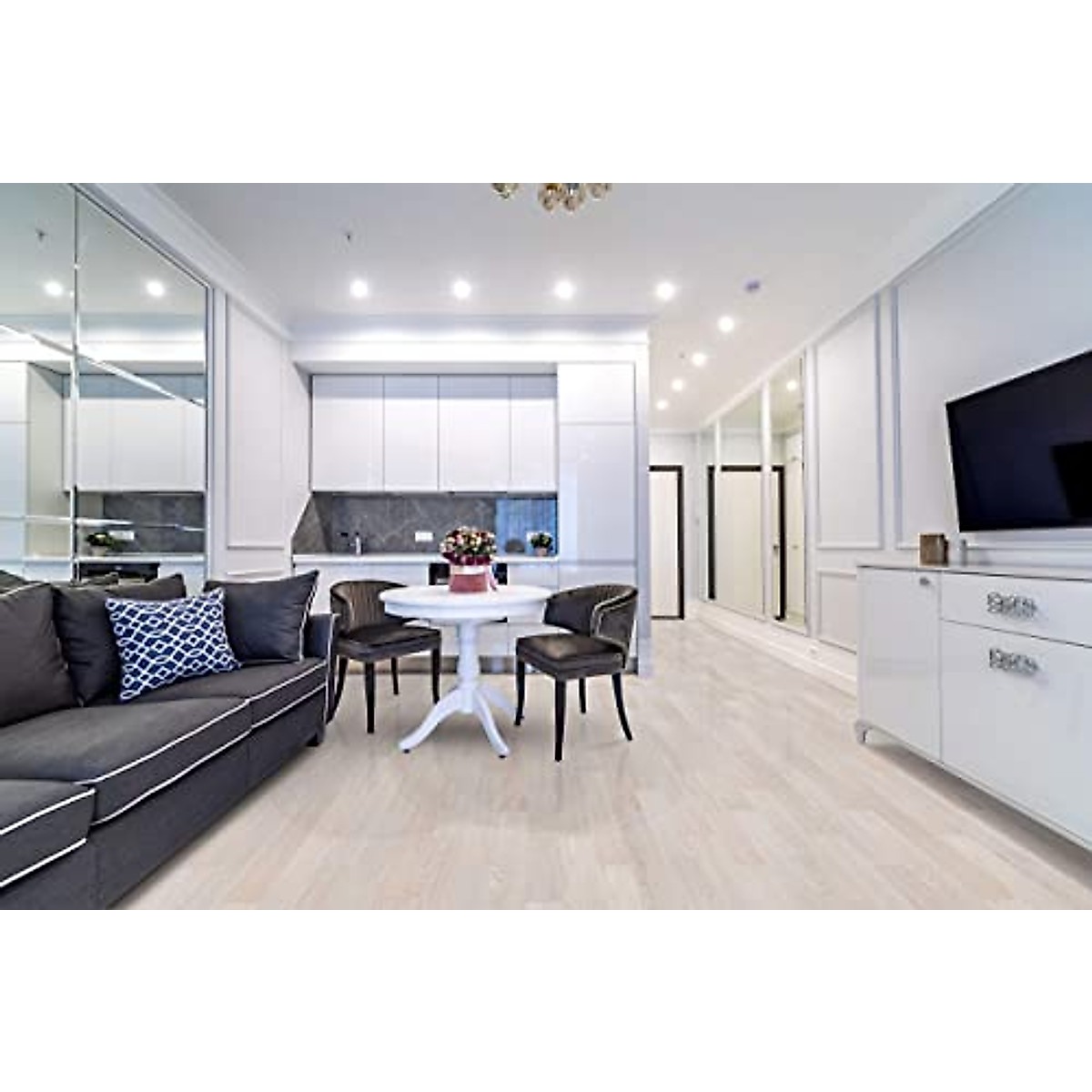 LUCiDA SURFACES Luxury Vinyl Floor Tiles-Peel & Stick Adhesive Flooring for DIY Installation-5 Sample Wood-Look Planks-6 inch x 12 inch