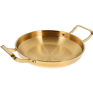 Luxshiny Korean Army Pot Pasta Cooking Pot Steel Noodle Pot Saucepot Boiler Home Cooking Sauce Pan Paella Stove Grill Pan Gold Dinner Plates Cooking Tool Cereal Bowl Vintage Stainless Steel