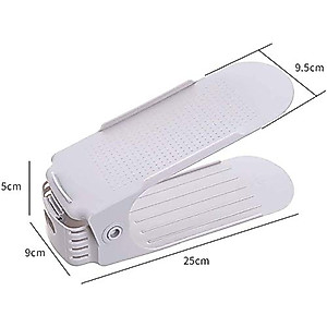 JRM's Shoe Slots Organizer for Closet Shoe Space Saver, Double Layer Shoe Rack Organizer Holder for Closet (Pack of 2)