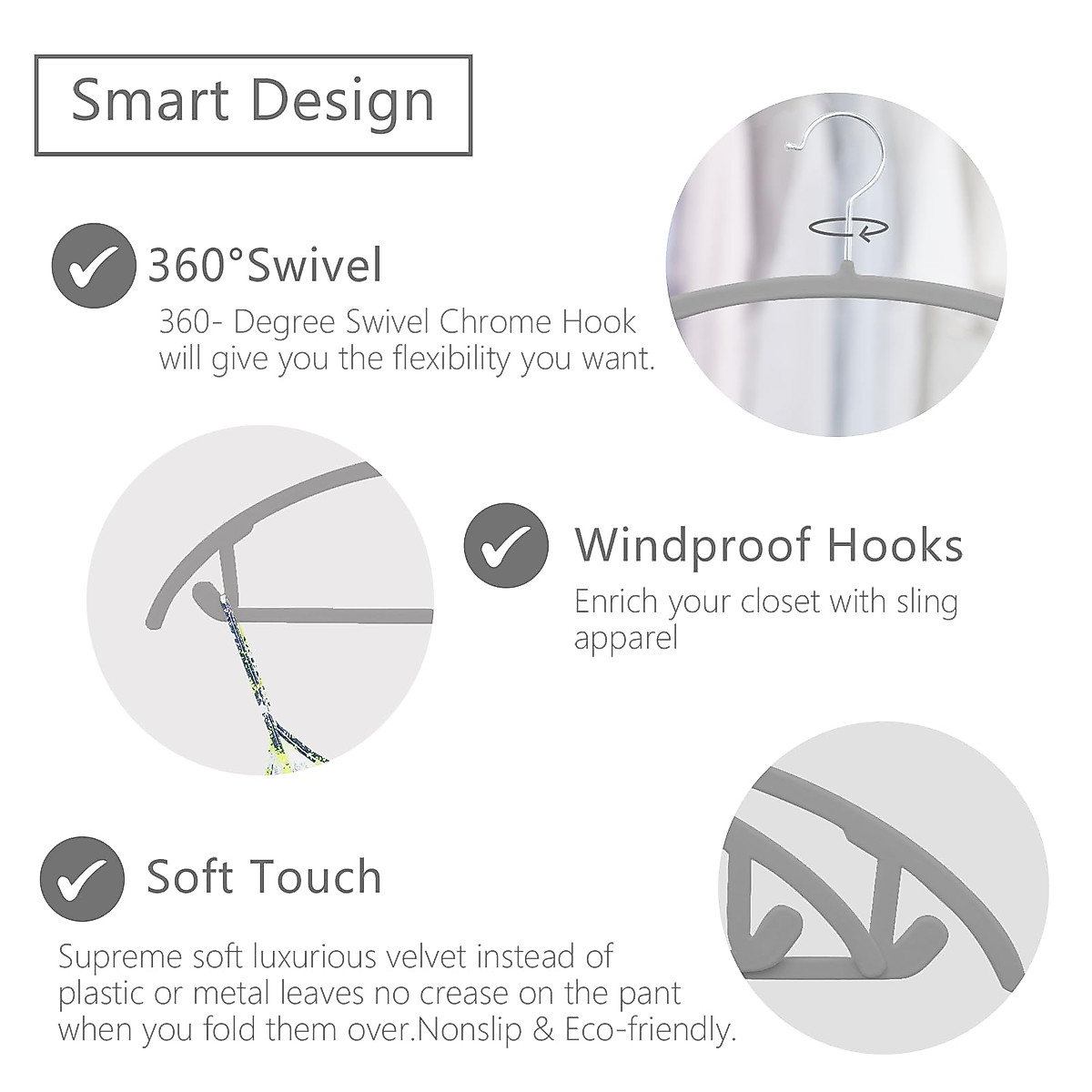 MIZGI Premium Velvet Hangers (Pack of 60) Heavyduty- Non Slip No Shoulder Bump Suit Hangers- Chrome Hooks,Space Saving Clothes Hangers,Rounded Hangers for Coat,Sweater,Jackets,Pants