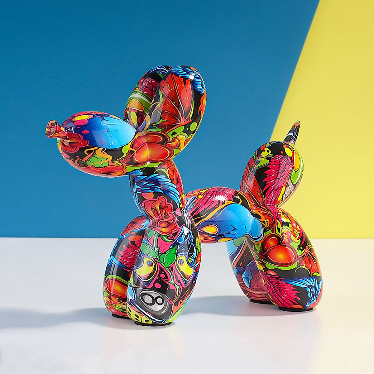 FLJZCZM Balloon Dog Sculptures Animal Statues Home Decor Collectible Figurines Indoor Outdoor Garden Decorative Funny Craft Christmas Birthday for Office (Red)