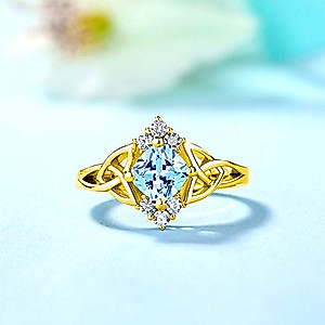 Dearlovey Engraved Celtic Band Birthstone Ring Sterling Silver