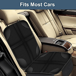 RAIFUJOIE Car Seat Protector for Kids 2 Pack with Non-Slip Function and Seat Side Wings Made of Anti-Stain and Water Proof Durable Oxford and PVC Material Suitable for Most Vehicles