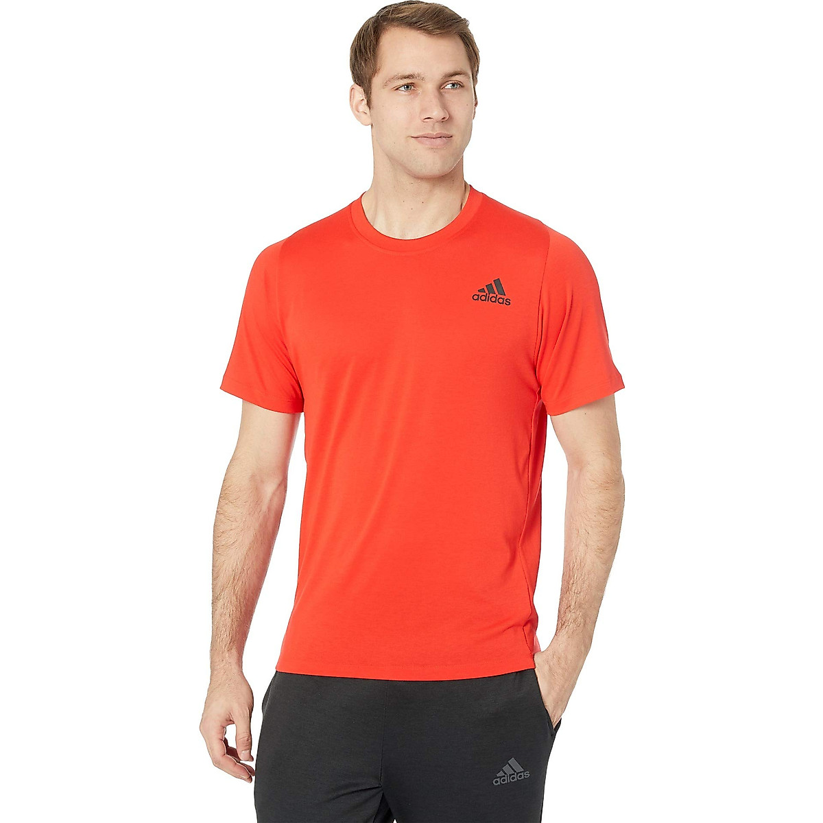 adidas Men's FreeLift Sport Prime Lite Weightlifting Tee, Active Red, Medium