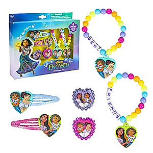 LUV HER Encanto Girls BFF 6 Piece Toy Jewelry Box Set with 2 Rings, 2 Bead Bracelets and Snap Hair Clips Ages 3+
