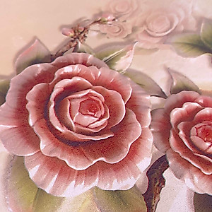 Yifely Vintage Rose Shelf Paper Floral Drawer Liner Refresh Home School Supply Storage Boxes Self-Adhesive 17.7 Inch by 9.8 Feet