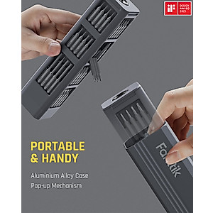 Fanttik E1 Max 3.7V Mini Electric Screwdriver, Precision Electric Screwdriver, 50-in-1 Magnetic Bits, Max 3 N.m, Magnetic Storage, 5/32''Hex, Repair Tool Set for Phone Camera Laptop Watch - Grey