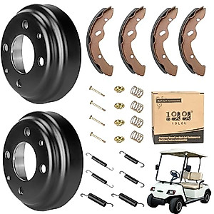 10L0L Golf Cart Brake Repair Kit, Brake Hub Drums & Brake Shoes & Bendix Brake Spring kit fit Yamaha G14, G16, G19, G22 G&E 1994-2006 Models,OEM JU0-G6521-00-00, JN6-F5331-01-00, JN3-F5331-00