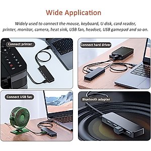 USB C Hub, 4-Port USB 3.0 Hub 5Gbps High Speed Data Transfer, USB Splitter USB Expander for Laptop, Xbox, Flash Drive, HDD, Console, Printer, Camera, Keyborad, Mouse