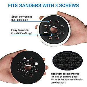 5 Inch Hook & Loop Replacement Orbital Sander Backing Pad for Bosch RS034 RS035 Compatible with Bosch Models ROS10 ROS20 ROS20VS ROS20VSC ROS20VSK (3 Pack)