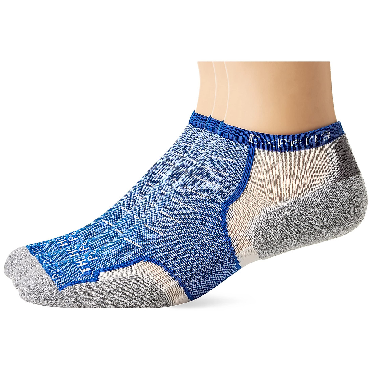 thorlos Experia Multi-Sport Thin Padded Low Cut 3 Pair Pack Socks Sockshosiery, Royal, Small