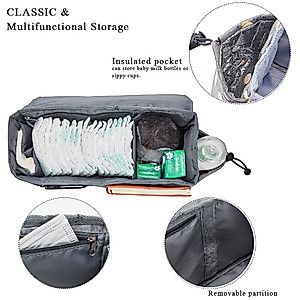 MOMIGO Baby Diaper Caddy Bag - Large Capacity Diaper Caddy Tote Bag Baby Stroller Bag Nursery Storage Bin for Diapers, Wipes & Toys Diaper Bag for Outdoor (Dots)