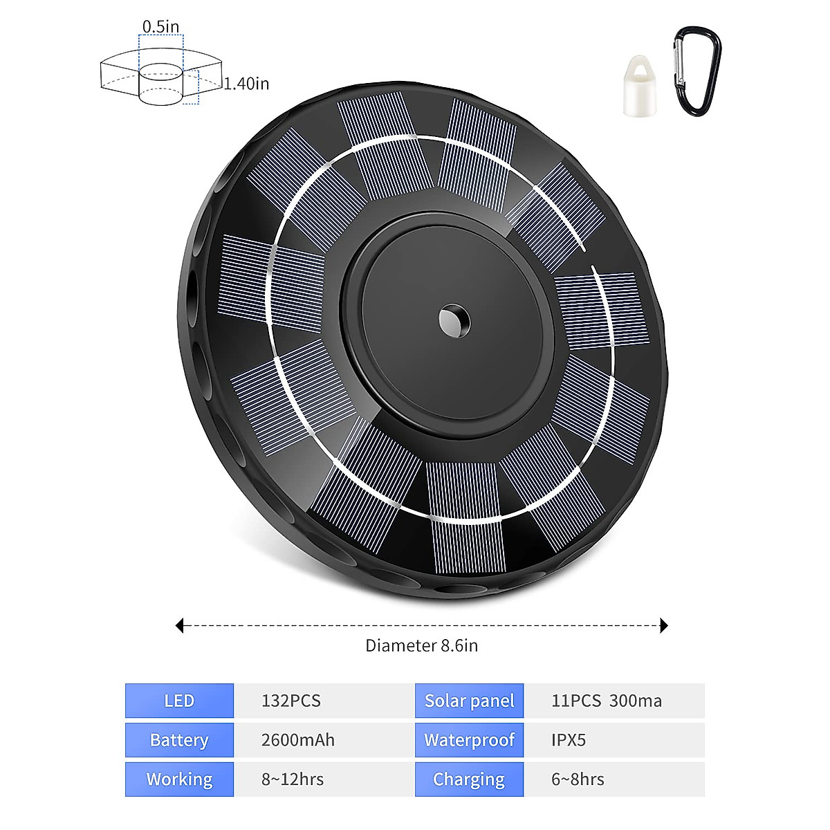 Solar Flagpole Light, Newest 132 LED 3X Brighter Outdoor Flagpole Light, Flag Cover Waterproof Solar Flag Night Light for Ground Pole 15-25ft, 10-12 Hour Dusk to Dawn Auto On/Off, 3 Lighting Modes