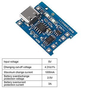 15pcs 5V 1A TP4056 Charging Module Type-C USB 18650 Lithium Battery Charger Board with Protection (Type-C USB)