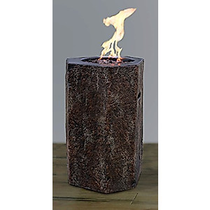 MODENO Fire Pit Outdoor Furniture Decoration Basalt Fire Column Brand, Backyard Furniture, 40,000 BTU Auto-Ignition, Stainless Steel Burner, Lava Rock Included