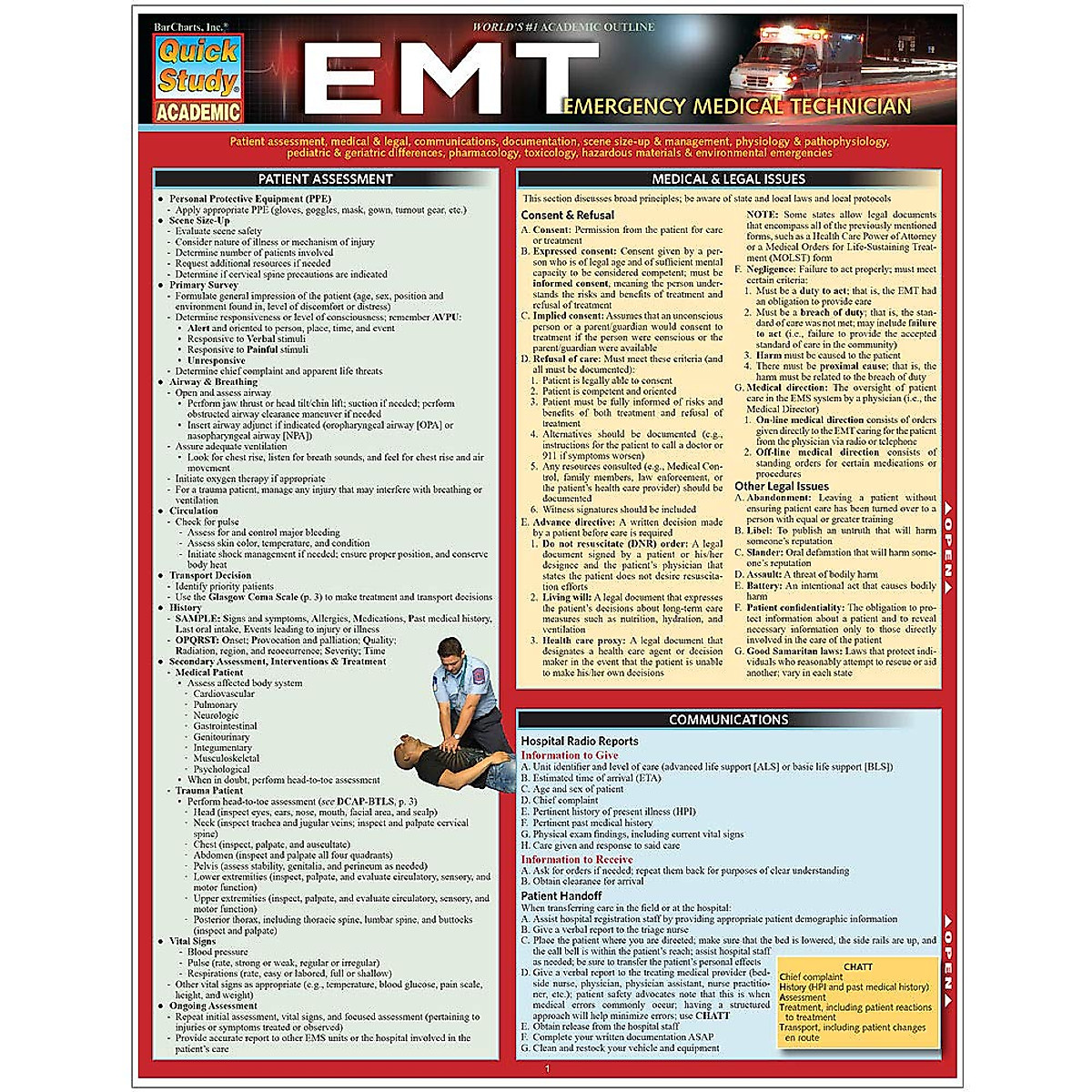 EMT - Emergency Medical Technician QuickStudy Laminated Reference Guide (QuickStudy Academic)