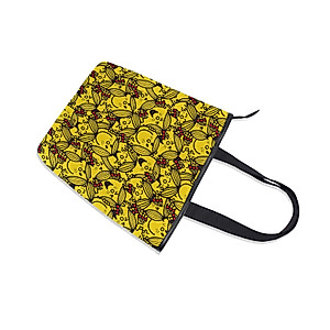 ALAZA Mr Men Little Miss Canvas Tote Bag for Women with Zipper Travel Work Cartoon Shopping Grocery Top Handle Purses Large Totes Reusable Handbags Cotton Shoulder Bags