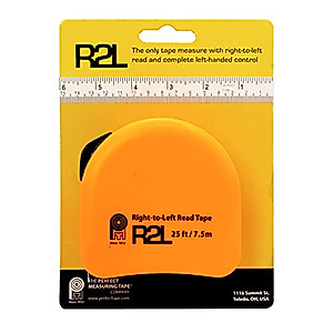 PERFECT MEASURING TAPE Left Handed Tape Measure with Right-to-Left Read - Measurement Reading Made Easy - Steel Hi-Visibility Orange Tape Measure 25ft/7.5m (Model RL-02)