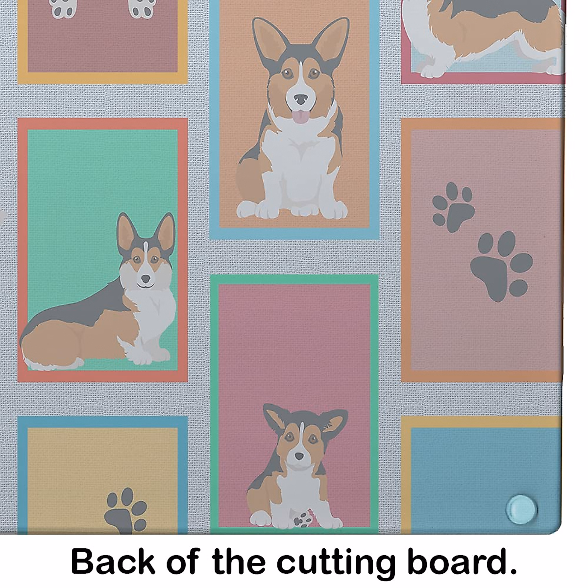 Caroline's Treasures MLM1174LCB Lots of Sable Pembroke Corgi Glass Cutting Board Large Decorative Tempered Glass Kitchen Cutting and Serving Board Large Size Chopping Board