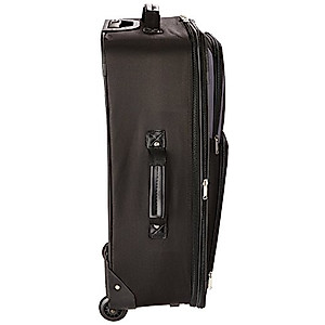 Rockland Journey Softside Upright Luggage Set,Expandable, Black/Gray, 4-Piece (14/19/24/28)