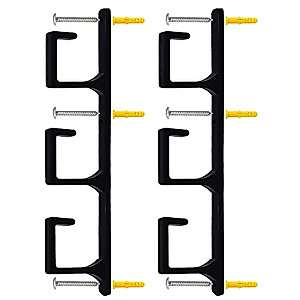 YYST Black Vertical Narrow Corner Coffee Mug Rack Cup Holder - Wall Mounted Storage Display Organizer Hooks for Coffee Mugs, Tea Cups (2)